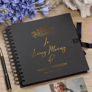 Persoanlised in Loving Memory Book - Ideal for Funerals, Condolences ...