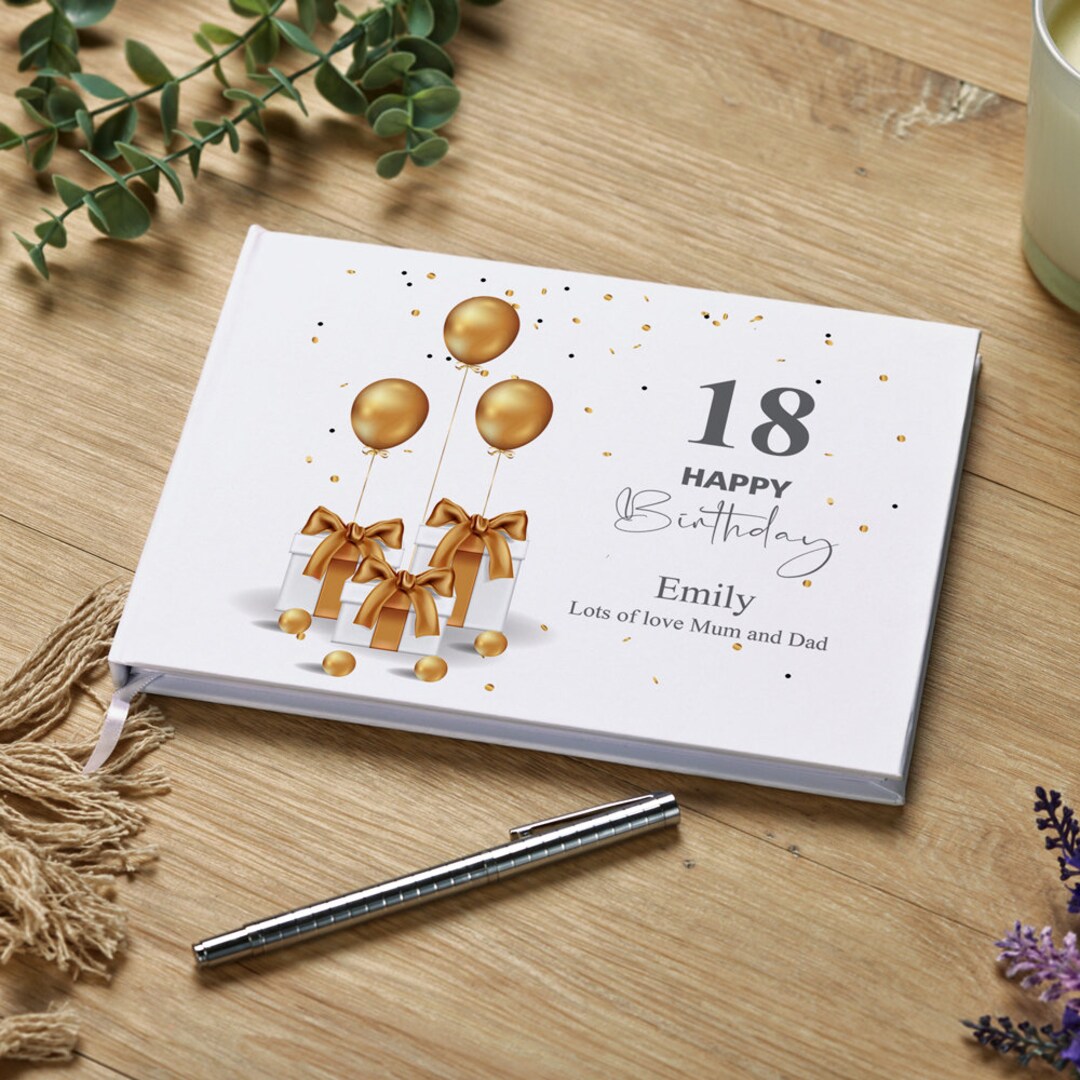 Personalised 18th Birthday Gift Guest Book Present Design - Etsy UK