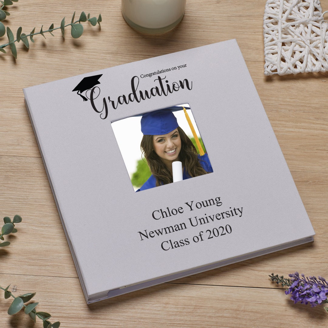 Personalised Graduation Photo Album Linen Cover With Cap Design - Etsy