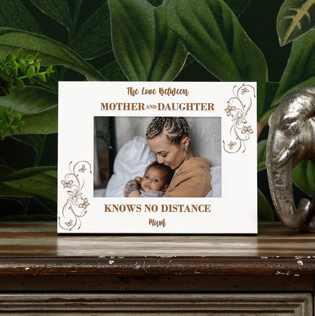 Personalised Mother & Daughter Knows No Distance White Wooden Photo ...