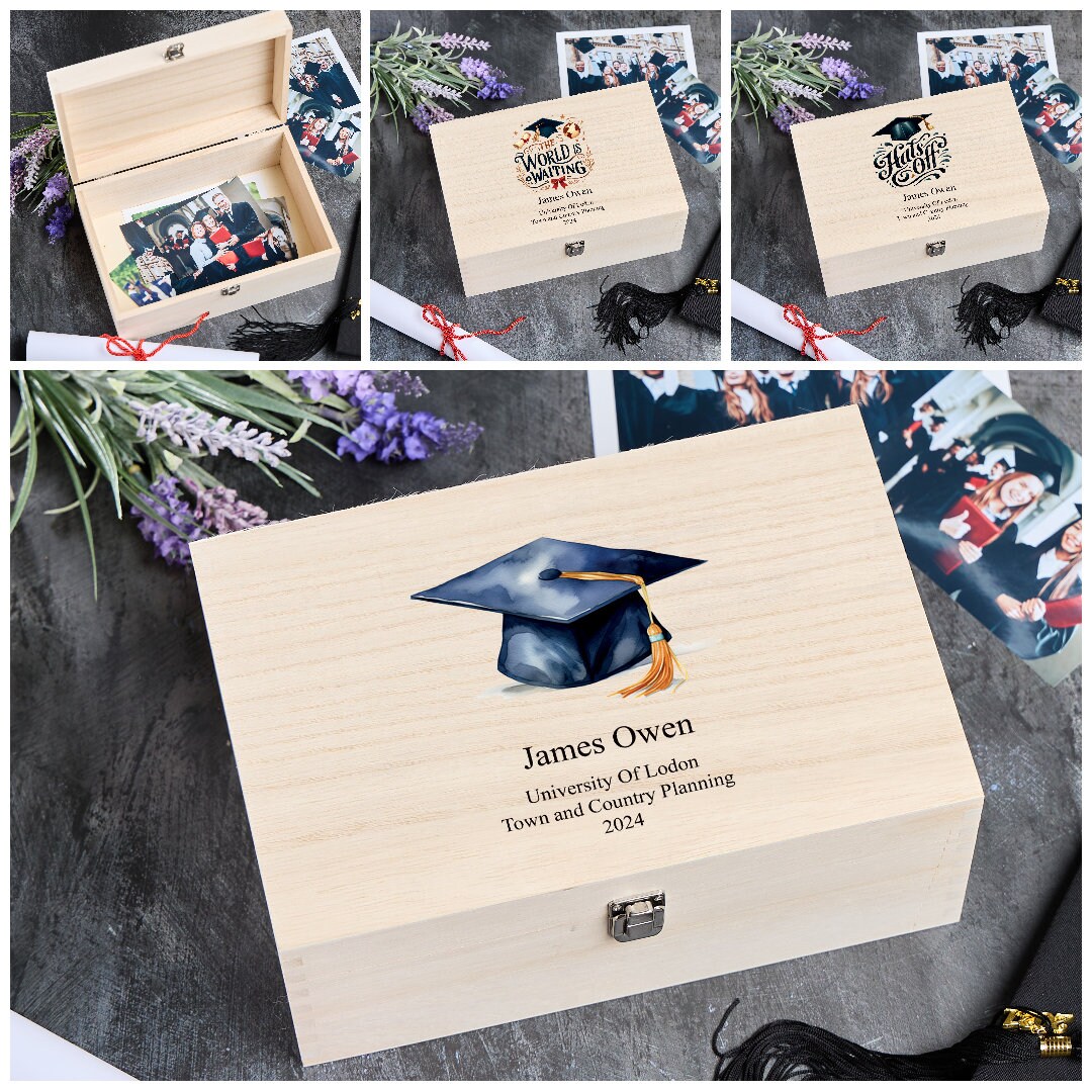 Personalised Large Wooden Graduation Keepsake Memory Box Gift - Etsy
