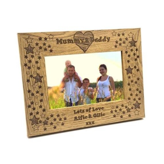 Personalised Mummy & Daddy Photo Frame Star and Heart Design | Etsy