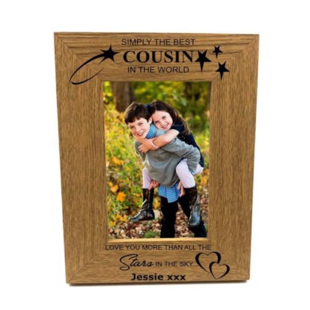 Personalised Best Cousin Portrait Wooden Photo Frame Gift - Etsy