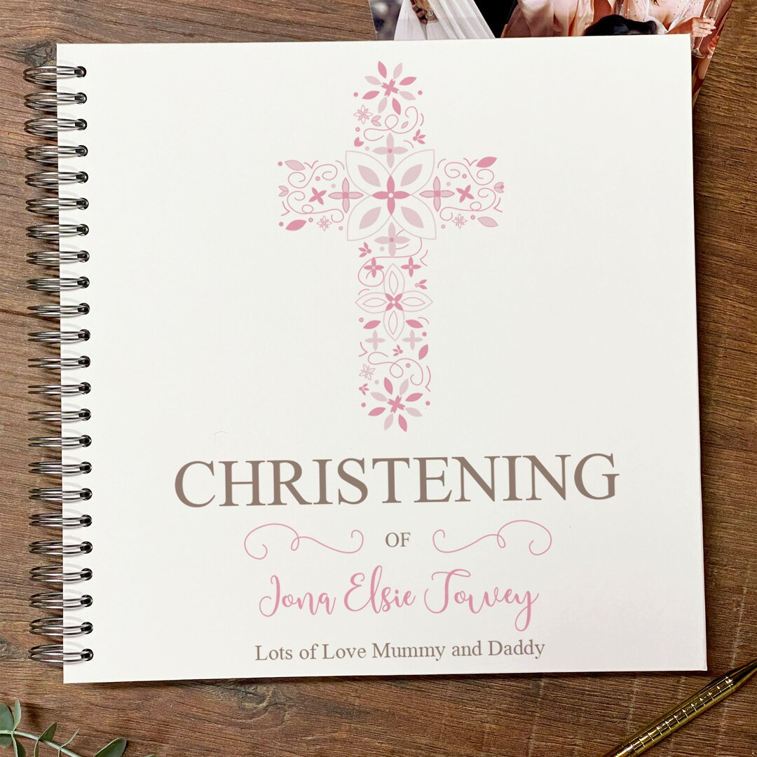 Large Elegant Christening Memories Photo Album Scrapbook Guest Book ...