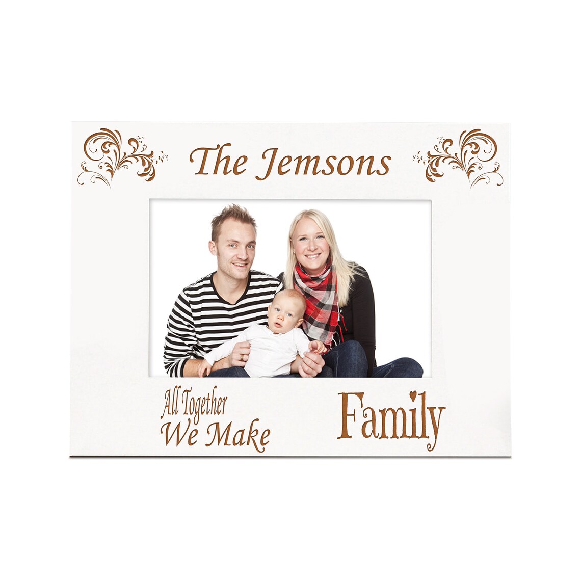 Personalised Family Name Photo Frame Gift White Wood Finish - Etsy