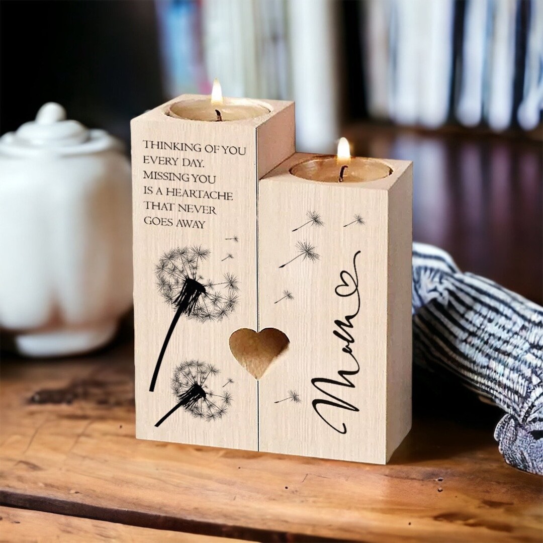 Mum in Loving Memory Remembrance Double Tea Light Candle Holder - Etsy