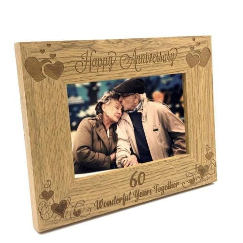 Happy 60th Anniversary Wooden Photo Frame Gift - Etsy