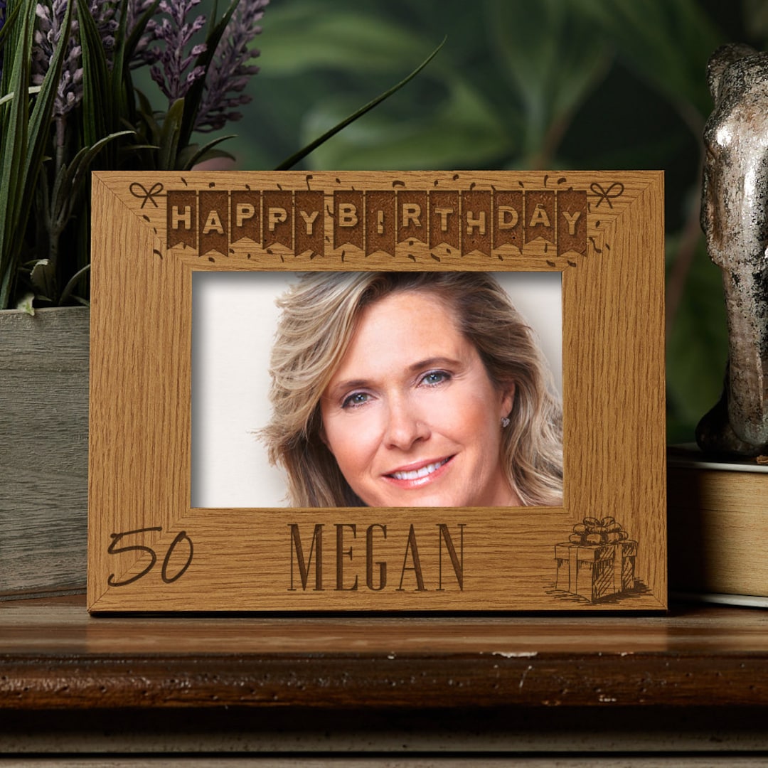 Personalised 50th Birthday Photo Frame Gift With Balloons Landscape - Etsy