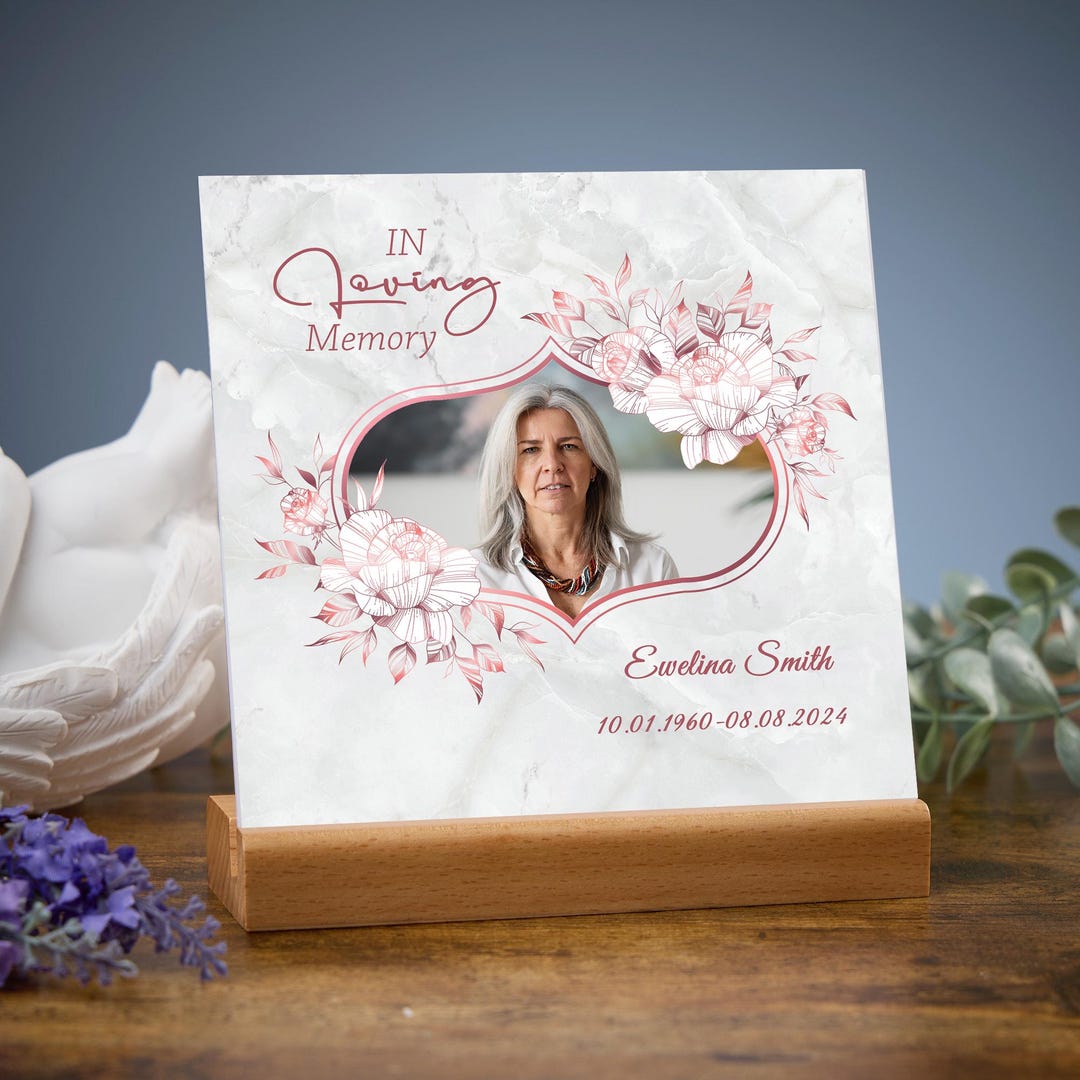 Personalised Female Condolence Memorial Plaque With Photo Gift - Etsy