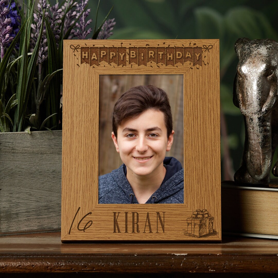 Personalised 16th Birthday Photo Frame Gift With Balloons Portrait - Etsy
