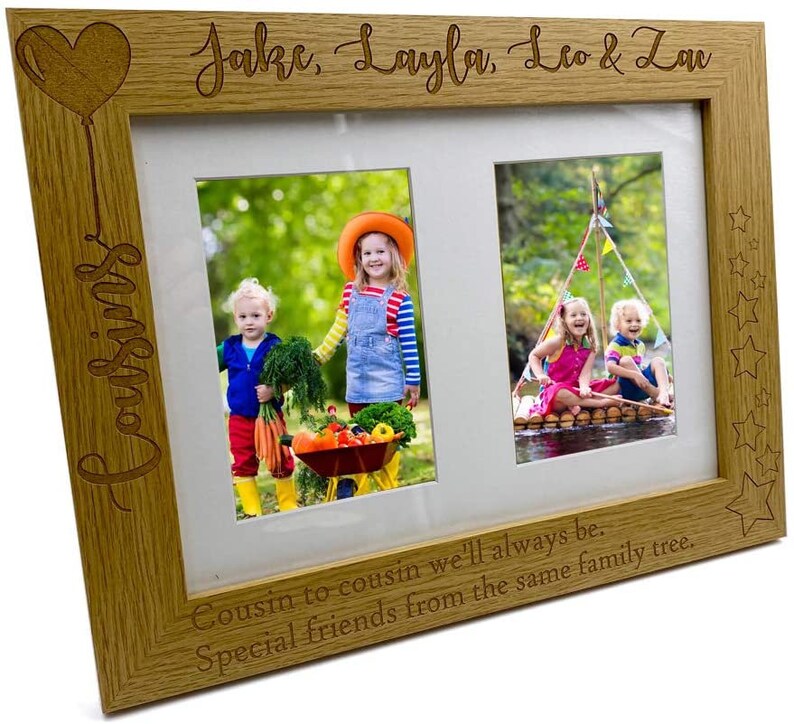 Personalised Cousins Double Wooden Photo Frame Gift | Etsy