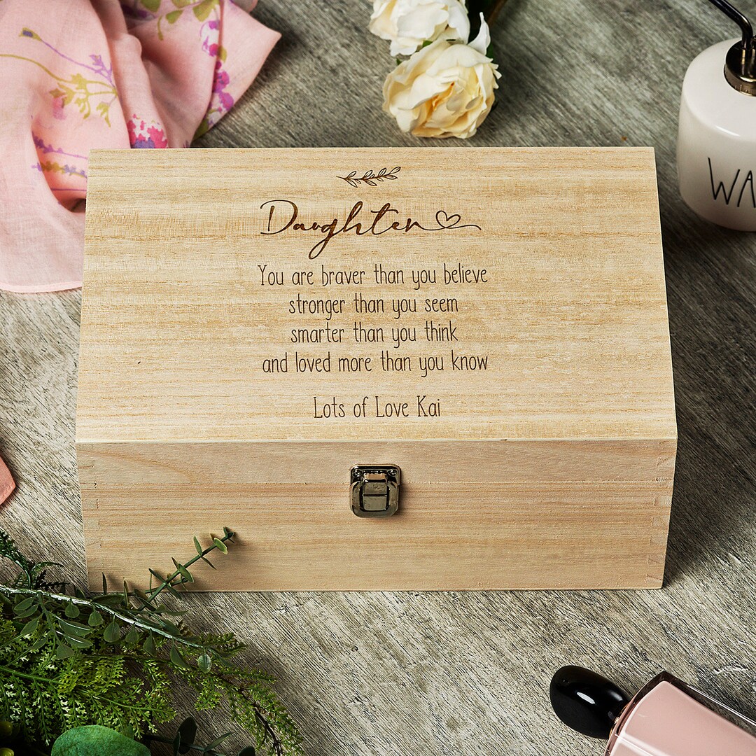 Personalised Large Wooden Daughter Sentiment Memory Keepsake Gift - Etsy