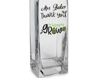 Personalised Teacher Flower Vase, Custom Gift Vase, Customised Vase ...
