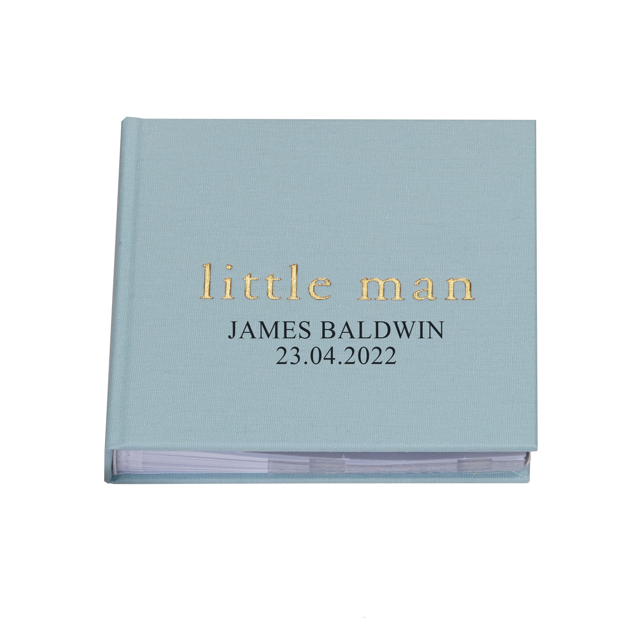 Personalised Baby Boy Light Blue Photo Album With Linen Cover - Etsy UK