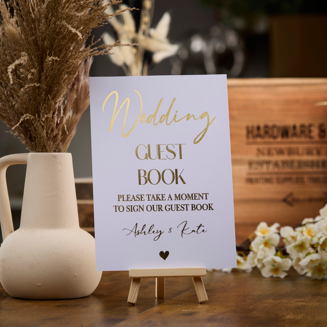 Personalised Table Décor Gold Wedding Guest Book Wedding Print Sign - Etsy