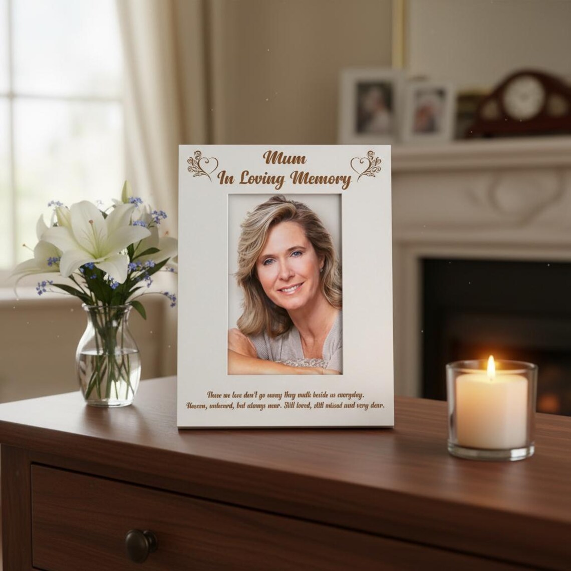 White Engraved Mum in Loving Memory Engraved Photo Frame Gift - Etsy