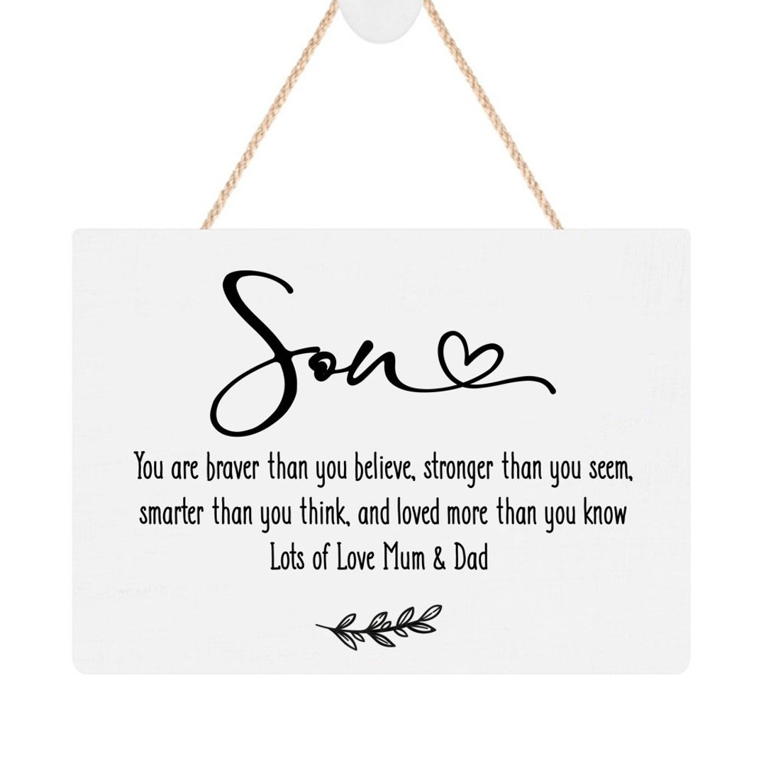 Personalised Son Plaque Gift With Sentiment - Etsy