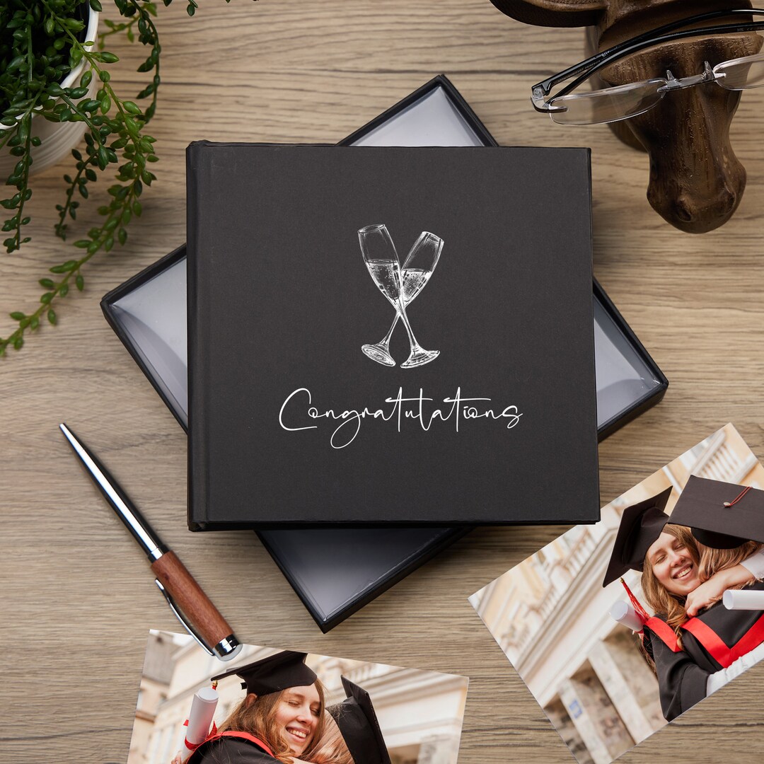 Congratulations Photo Album for 50 X 6 by 4 Photos in Black - Etsy
