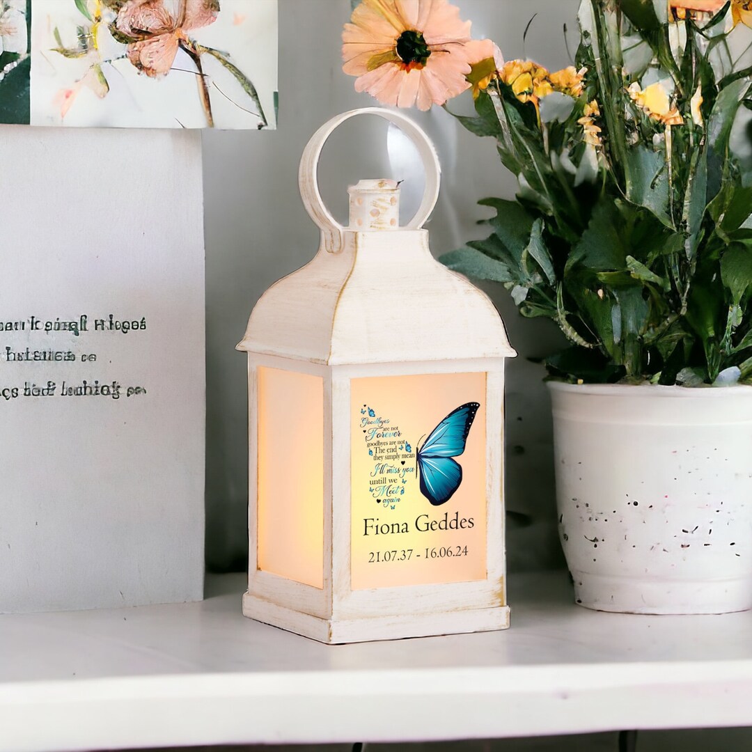 Personalised in Loving Memory Butterfly Lantern Light Gift - Etsy