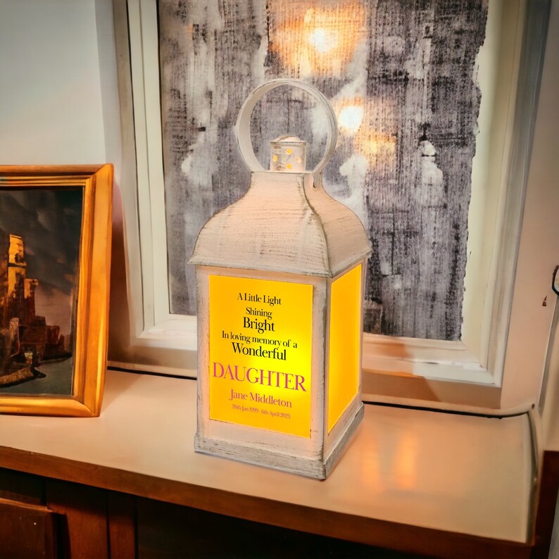 Personalised Daughter in Loving Memory Lantern Gift With Flame - Etsy