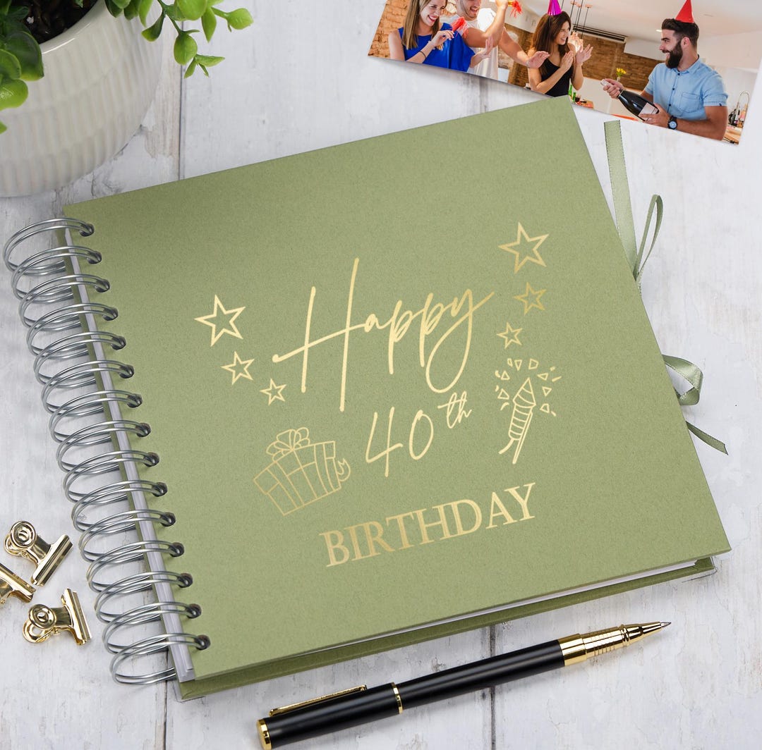 40th Birthday Memory Scrapbook Album With Present Design Various ...