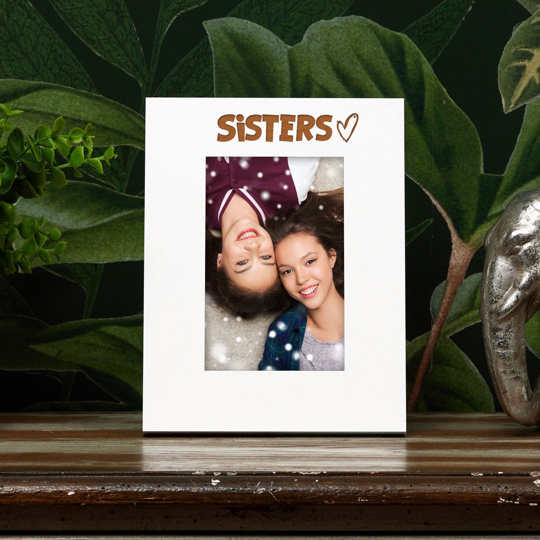 White Engraved Sisters Picture Photo Frame Heart Gift Portrait - Etsy