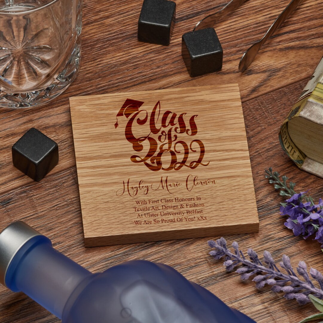 Personalised Graduation Wood Coaster Gift - Etsy