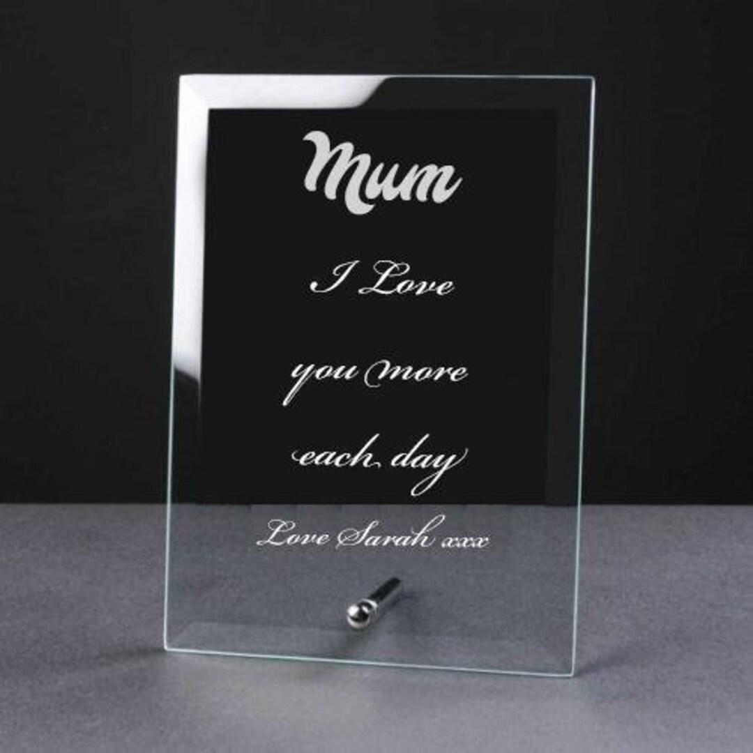 Personalised Engraved Glass Plaque Mum Gift - Etsy