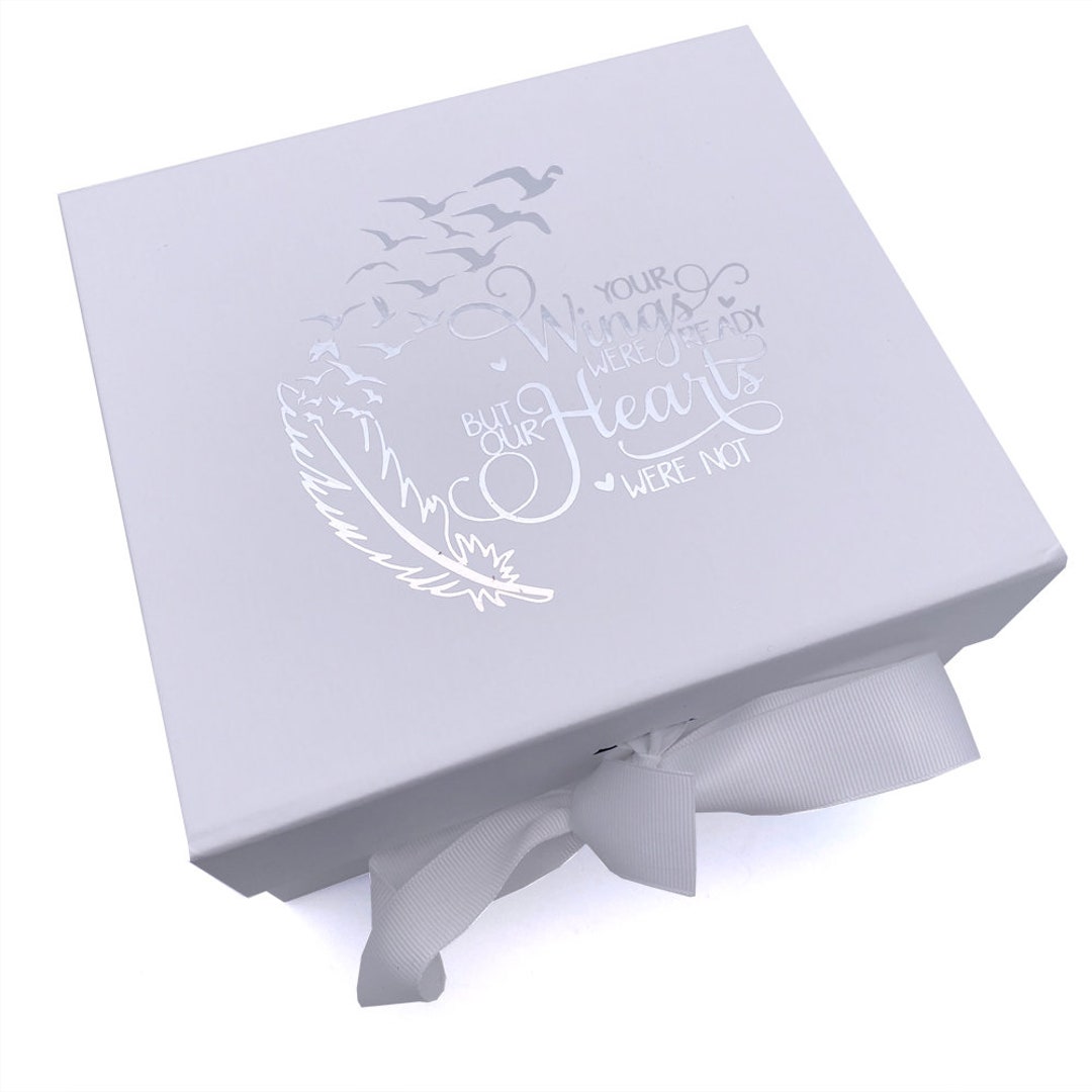 White Remembrance Keepsake Memory Box Gift With Silver Print - Etsy UK