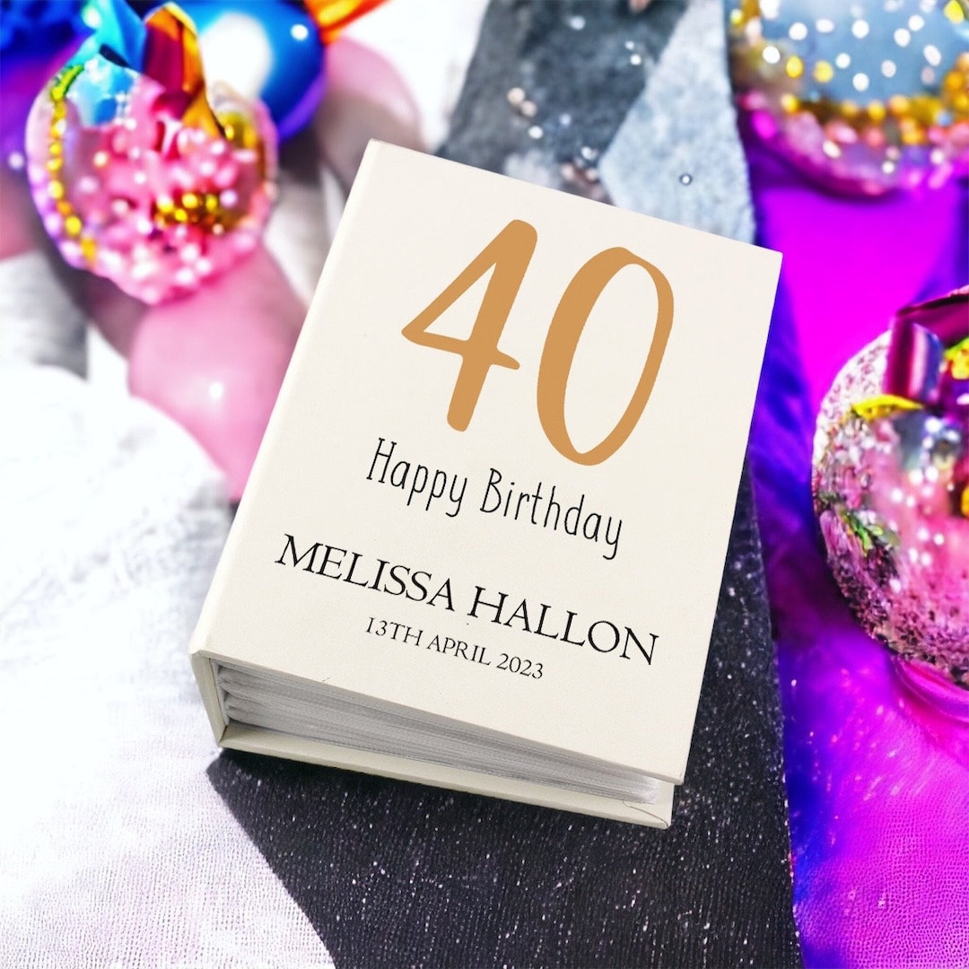Personalised 40th Birthday Photo Album With Sleeves 100 X 6x4 Capacity ...