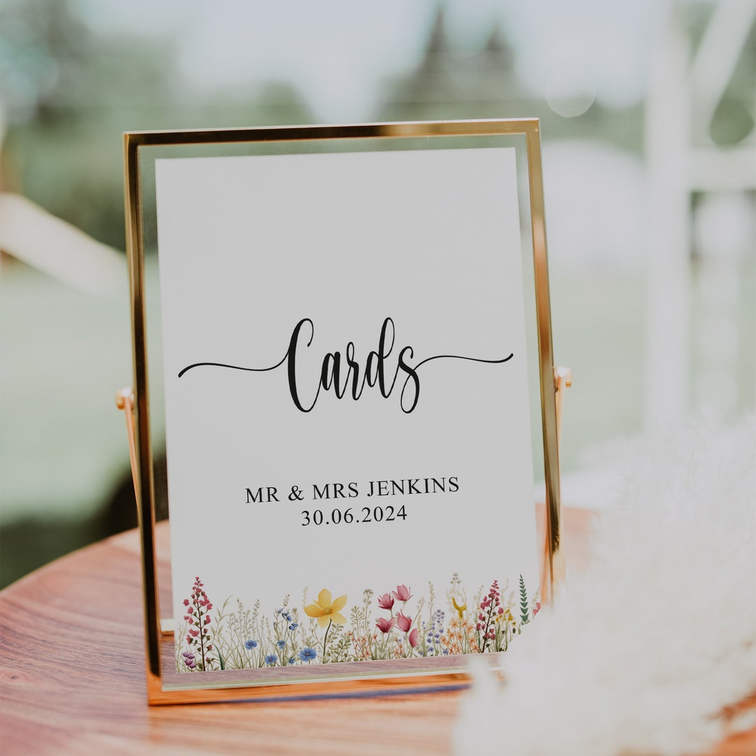 Personalised Wedding Cards Sign, Customised Couple Names and Date - Etsy