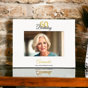 Personalised 60th Birthday Photo Frame Landscape With Name and ...