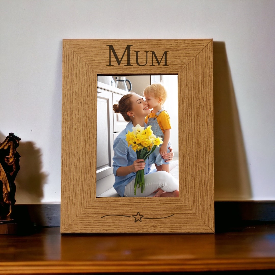 Mum Engraved 6x4 Portrait Picture Photo Frame Brown Oak Finish - Etsy