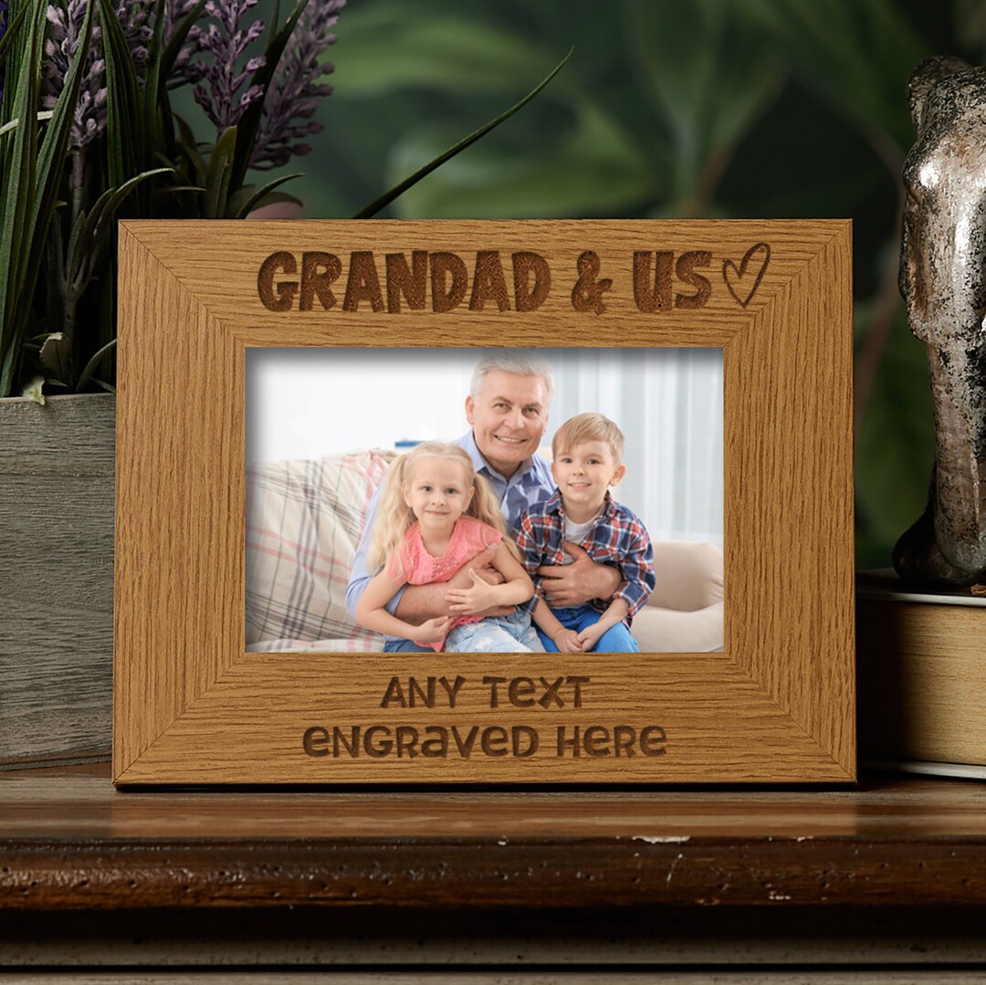 Oak Personalised Grandad and Us Picture Photo Frame Heart Gift - Etsy