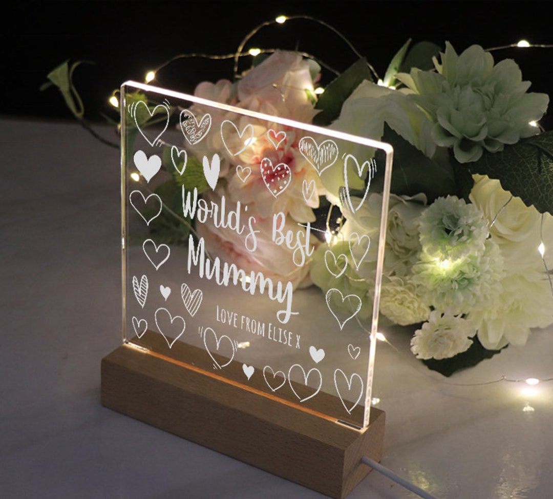World's Best Mummy Personalised Night Light LED Lamp Gift - Etsy