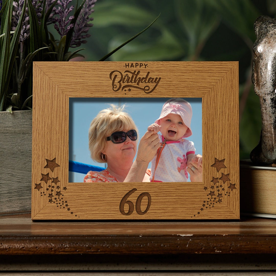 Happy 60th Birthday Wooden Photo Frame Gift - Etsy