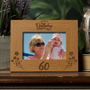 Happy 60th Birthday Wooden Photo Frame Gift - Etsy