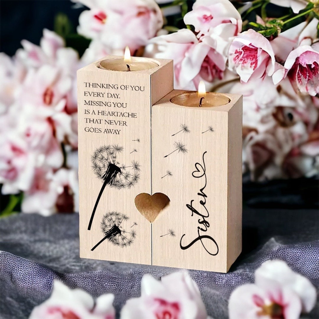 Sister in Loving Memory Remembrance Double Tea Light Candle Holder - Etsy