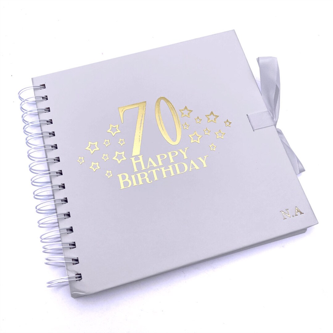 Personalised 70th Birthday White Scrapbook, Guest Book or Photo Album ...