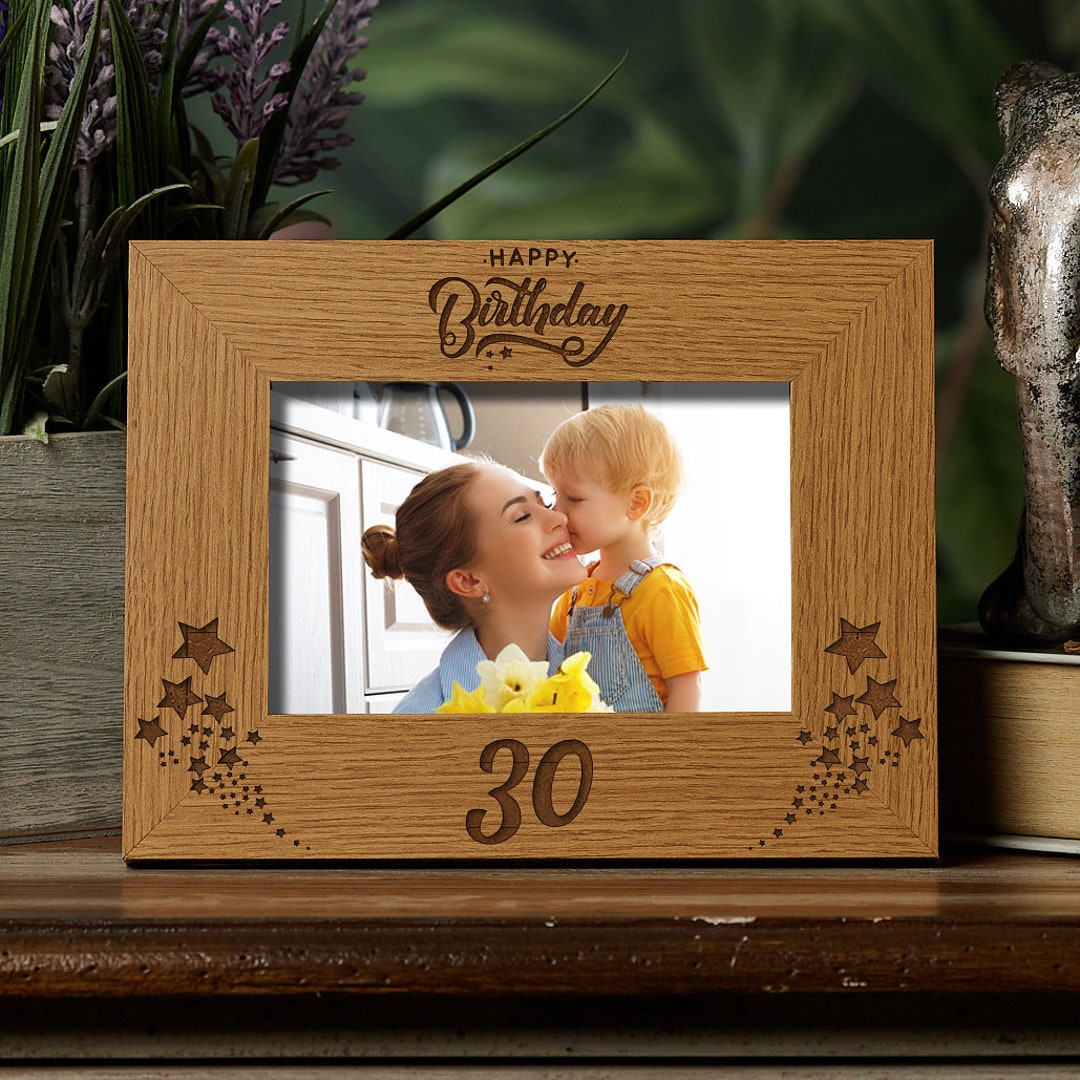 Happy 30th Birthday Wooden Photo Frame Gift - Etsy