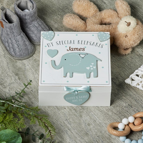 Personalised Baby Boy Wooden Memories Keepsake Box Vintage - Etsy UK