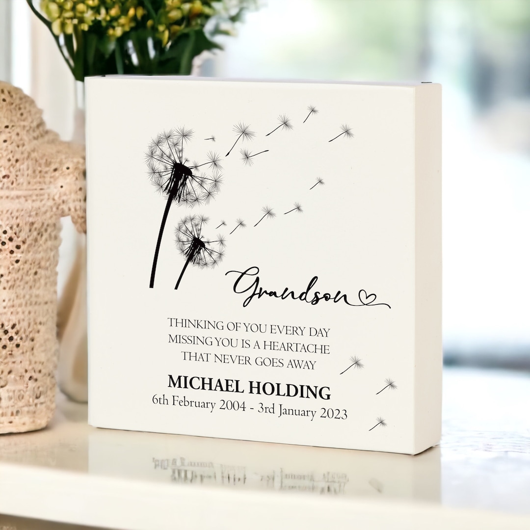 Personalised Grandson Memorial Graveside Remembrance Plaque Ornament ...