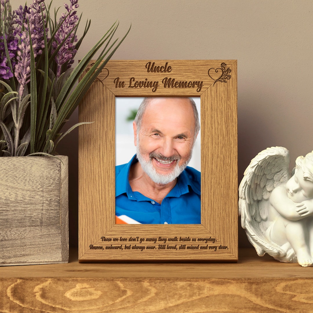 Uncle in Loving Memory Remembrance Portrait Wooden Photo Frame Gift - Etsy