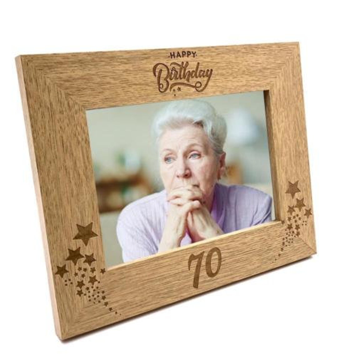 Happy 70th Birthday Wooden Photo Frame Gift - Etsy UK