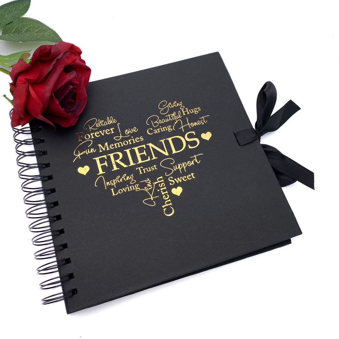 Friends Black Scrapbook Guest Book or Photo Album With Gold Script - Etsy