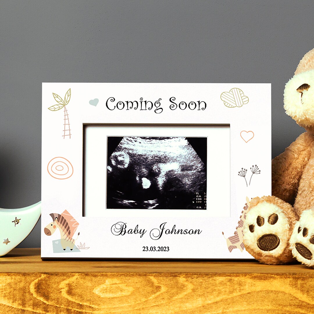 Personalised Pregnancy Announcement Baby Scan Photo Frame Gift Coming ...