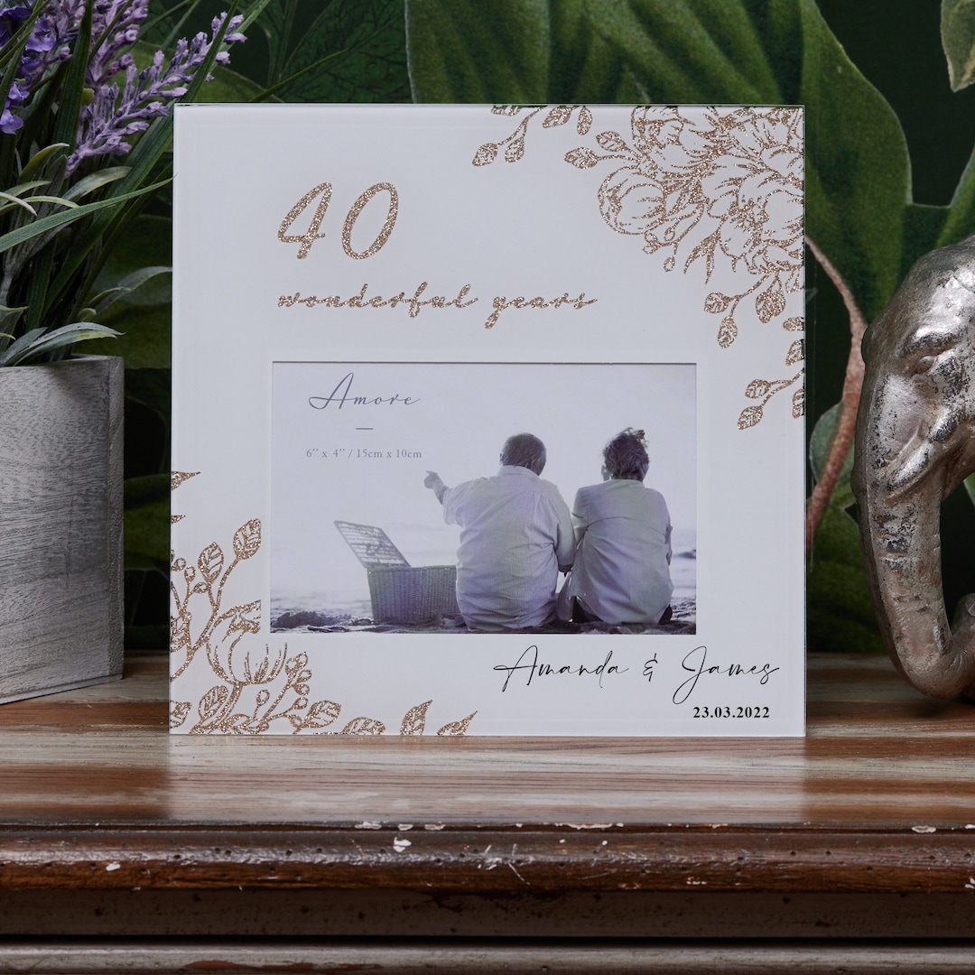 Beautiful 40th Wedding Anniversary Personalised Photo Frame - Etsy