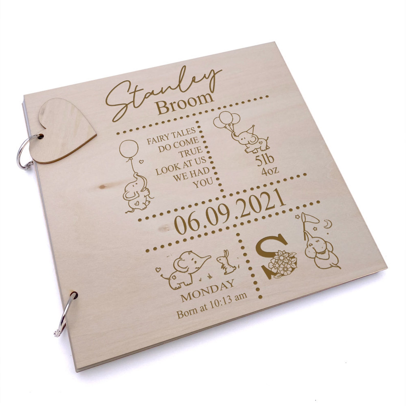 Personalised Baby Birth Scrap Book Album Record Book Elephant Design - Etsy