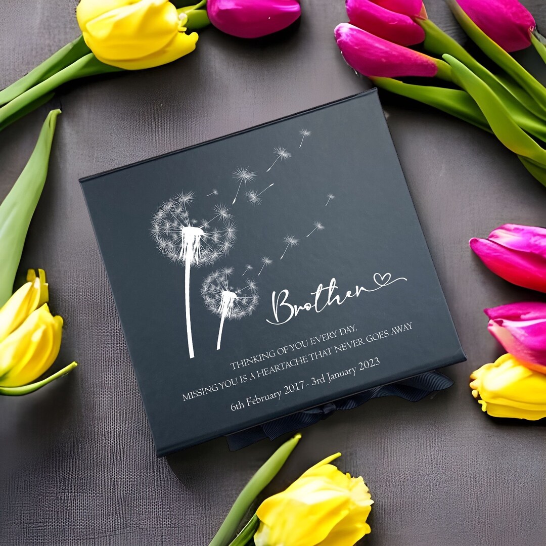 Personalised Brother Remembrance Black Keepsake Memory Box Printed - Etsy