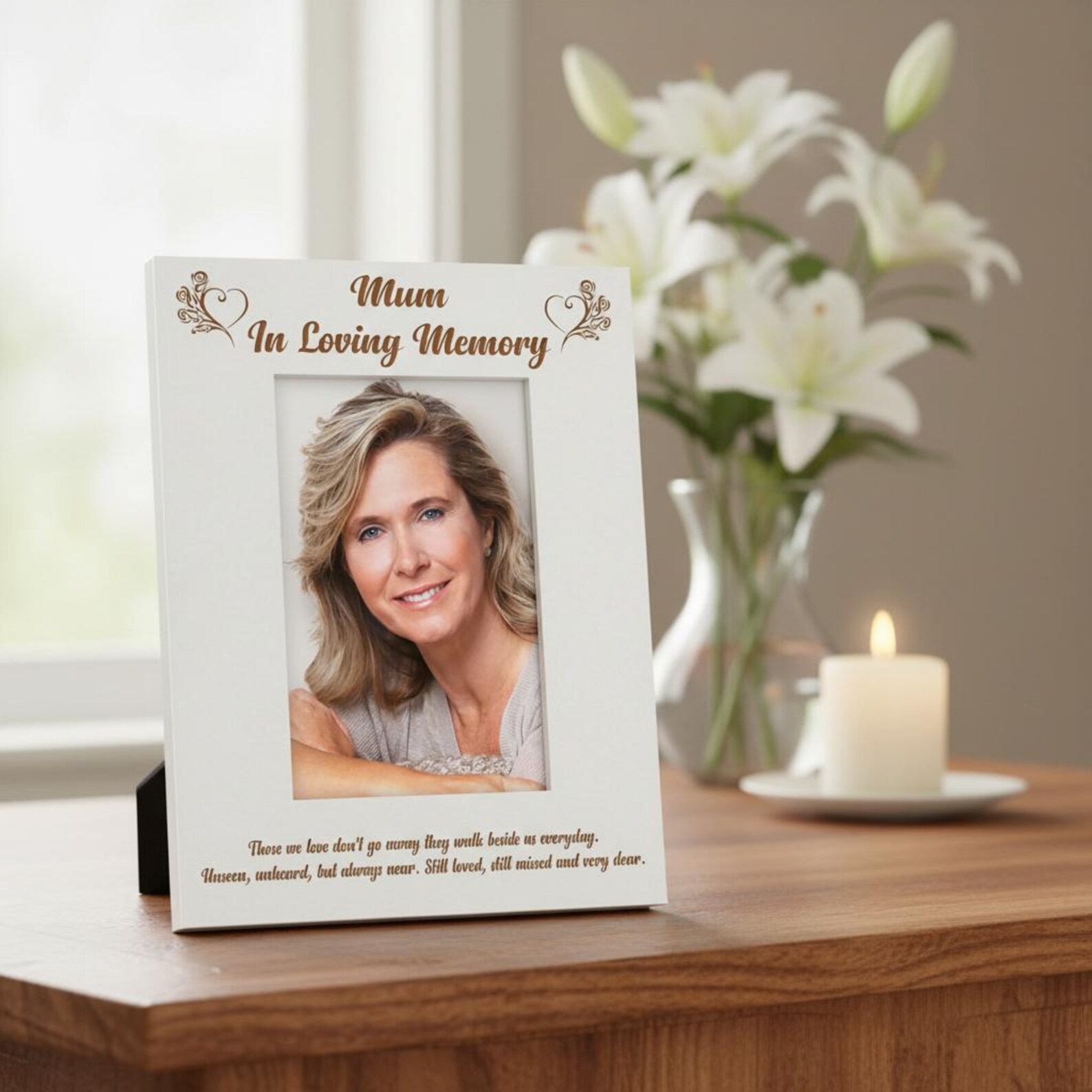 White Engraved Mum in Loving Memory Engraved Photo Frame Gift - Etsy